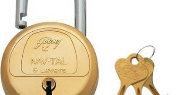 Godrej NAVTAL LOCK 6 LEVERS BRASS 3 KEYS Padlock With 3 KEYS